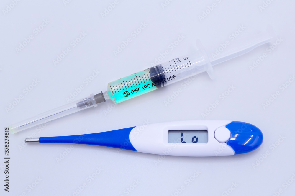 Medical equipment is spread out on the table, medicines and equipment ...