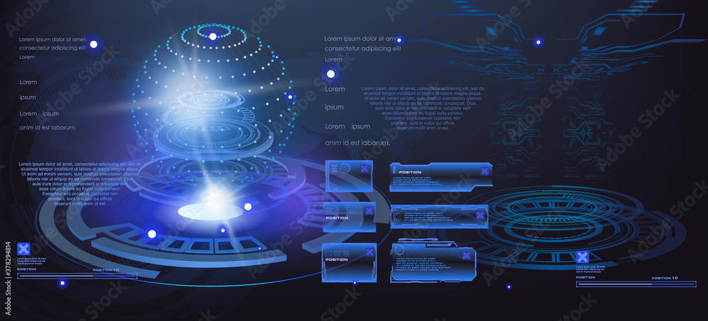 Futuristic space user interface HUD. High-tech background with ...