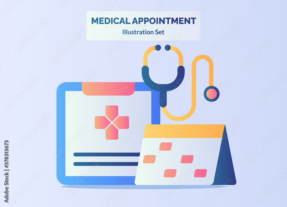 Medical appointment concept register schedule calender with flat ...
