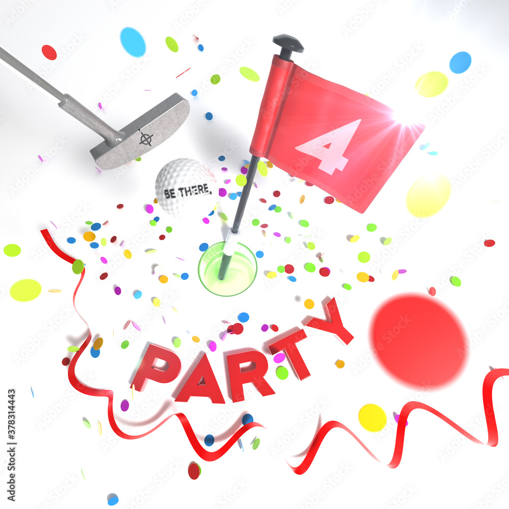 Minigolf / Golf Birthday, Anniversary Party Invitation Background (3D ...
