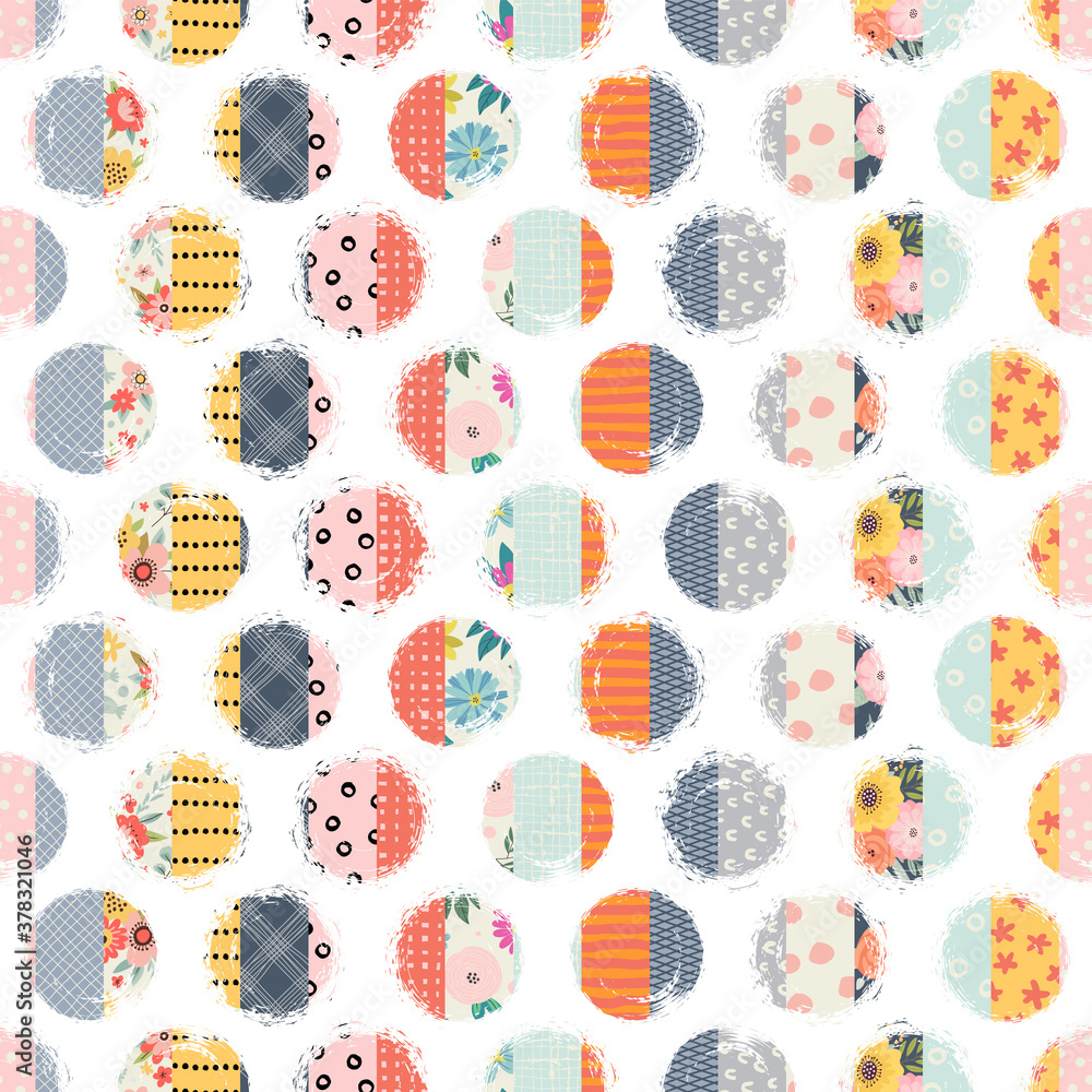 Seamless pattern, circles. Can be used on packaging paper, fabric ...