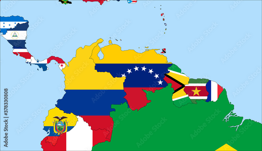 Center the map of Venezuela. Vector maps showing Venezuela and ...