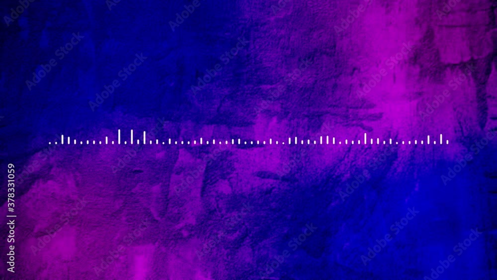 White Animation of Audio Spectrum on Purple Background. Digital audio ...