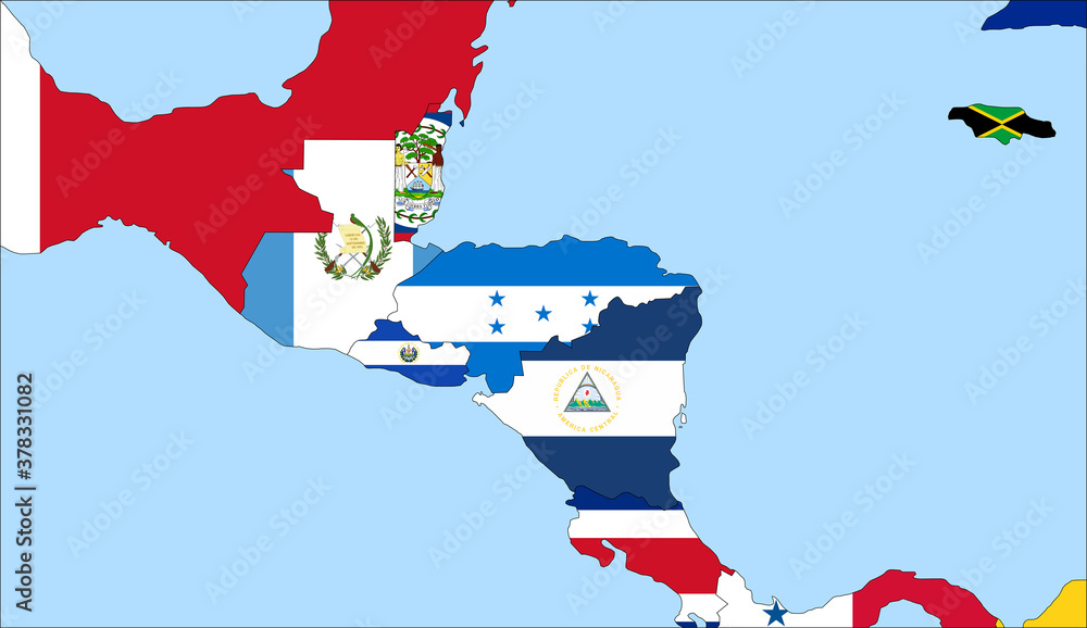 Center the map of Honduras. Vector maps showing Honduras and ...