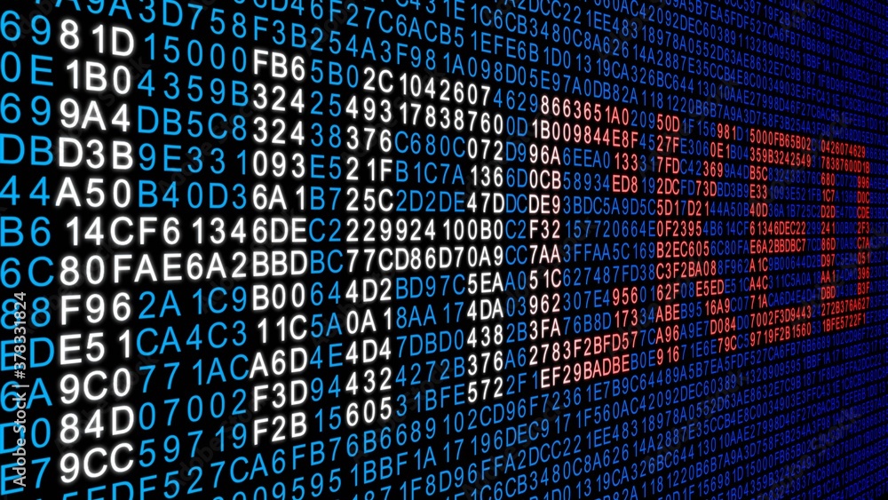 Business security concept - HACKED lettering in alternating color from ...