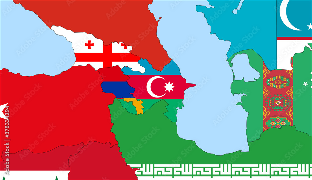 Center the map of Azerbaijan. Vector maps showing Azerbaijan and ...