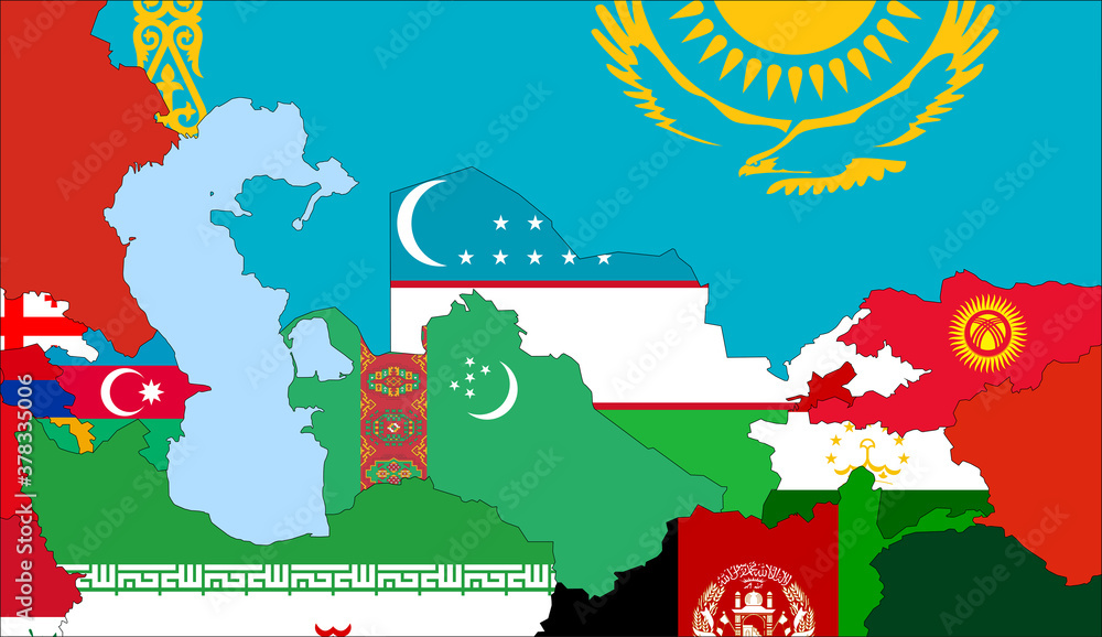 Center the map of Uzbekistan. Vector maps showing Uzbekistan and ...