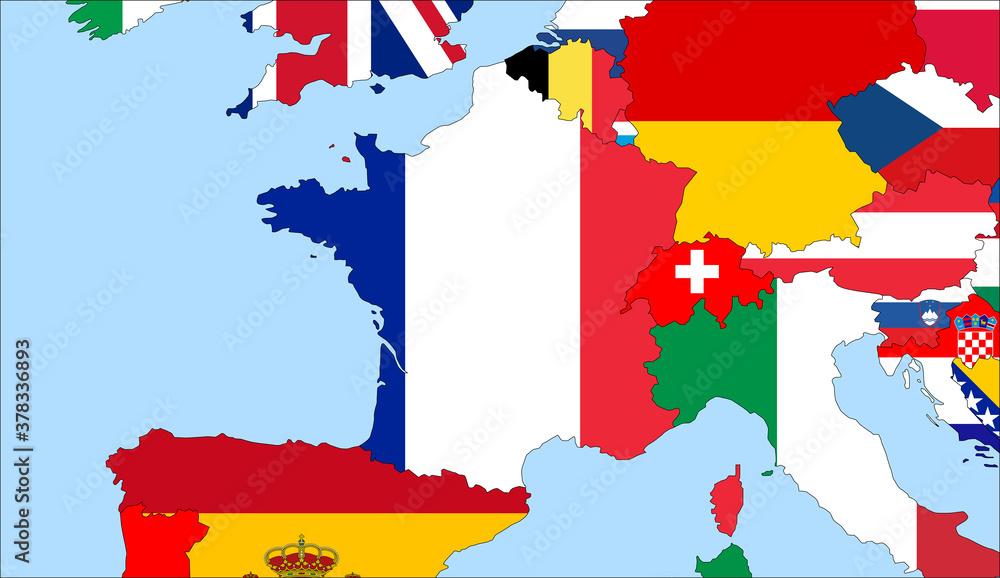Vetor de Center the map of France. Vector maps showing France and ...