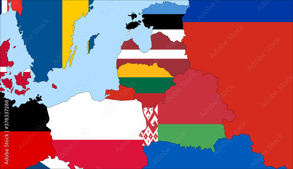 Center the map of Lithuania. Vector maps showing Lithuania and ...