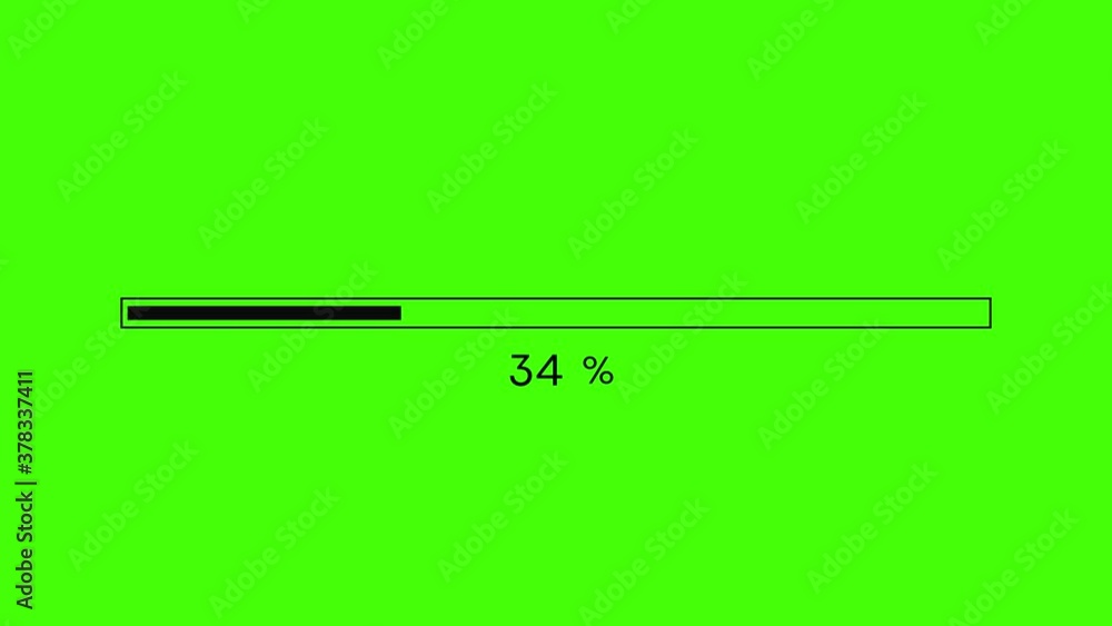 Black Loading Bar on Green Screen. Loading transfer download animation ...