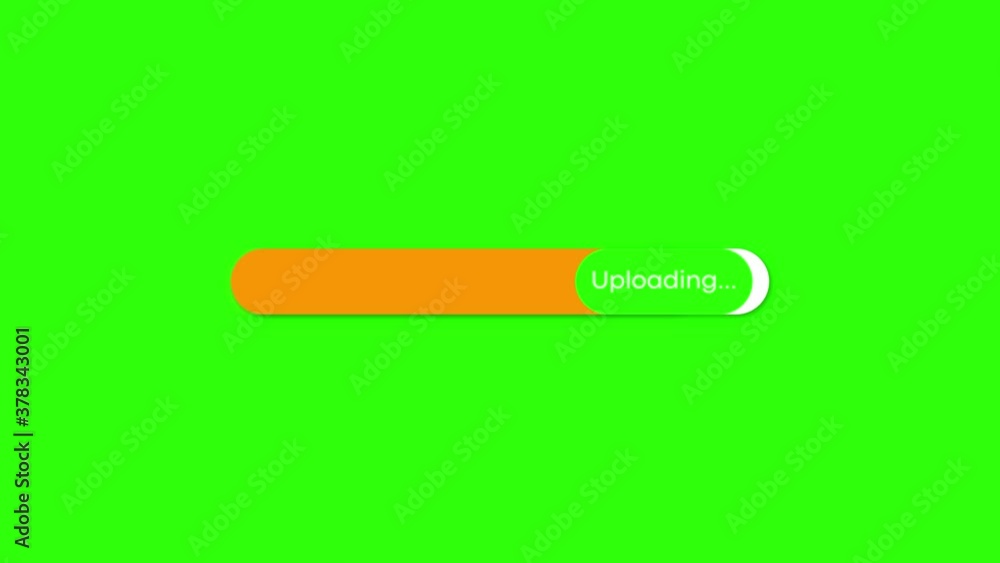 Animated Upload Progress Bar With Green Screen. Animation of button upload file and uploading ...