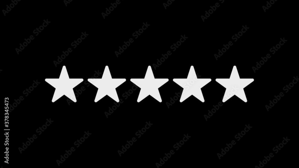Five Rating Star Product Quality. Animated five rating stars product on ...