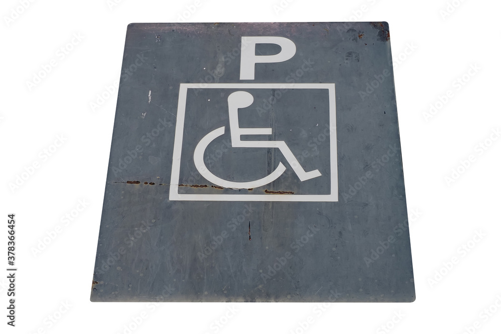 Wheelchair symbol in a Parking Lot marks disabled parking space. White ...