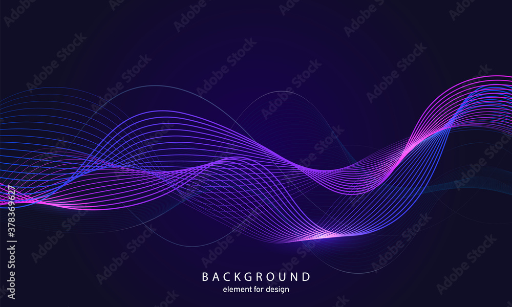 Abstract wave background. Element for design. Digital frequency track ...