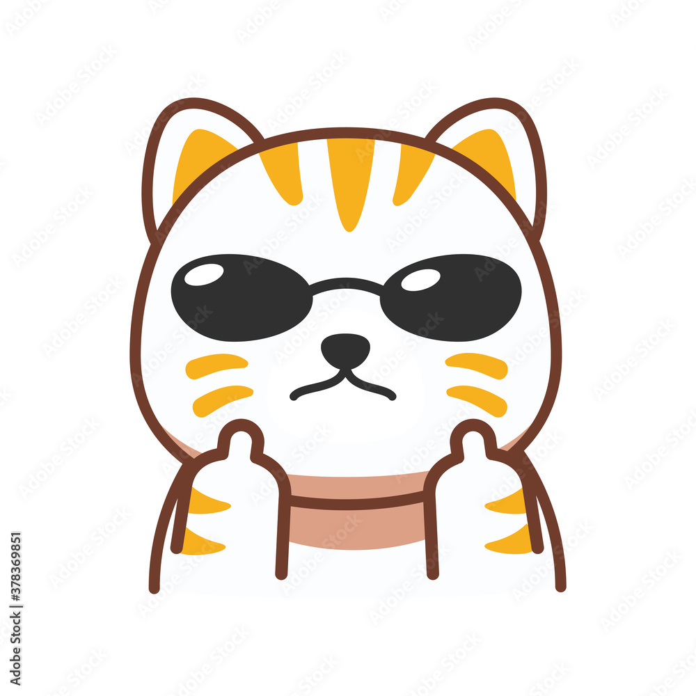 A cat with middle finger. Isolated Vector Illustration Stock Vector ...