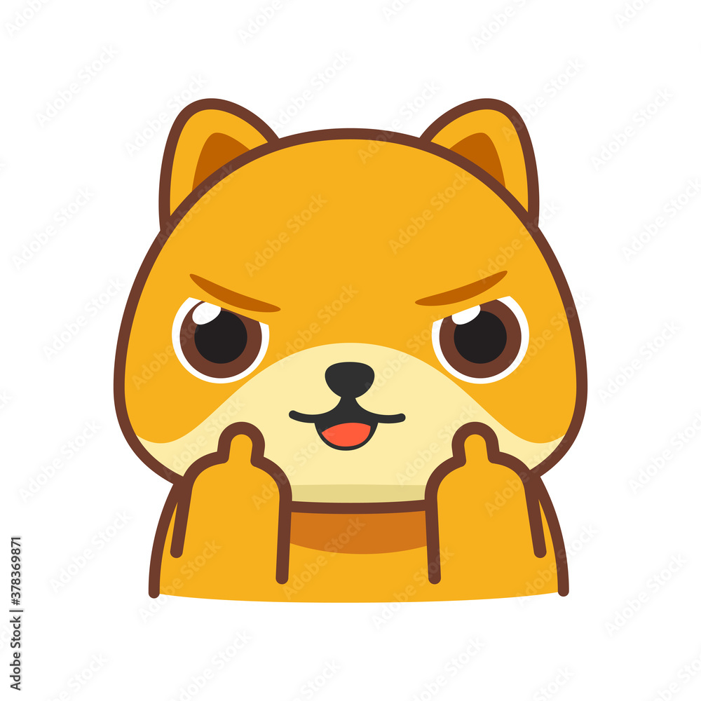 A dog with middle finger. Isolated Vector Illustration Stock Vector ...