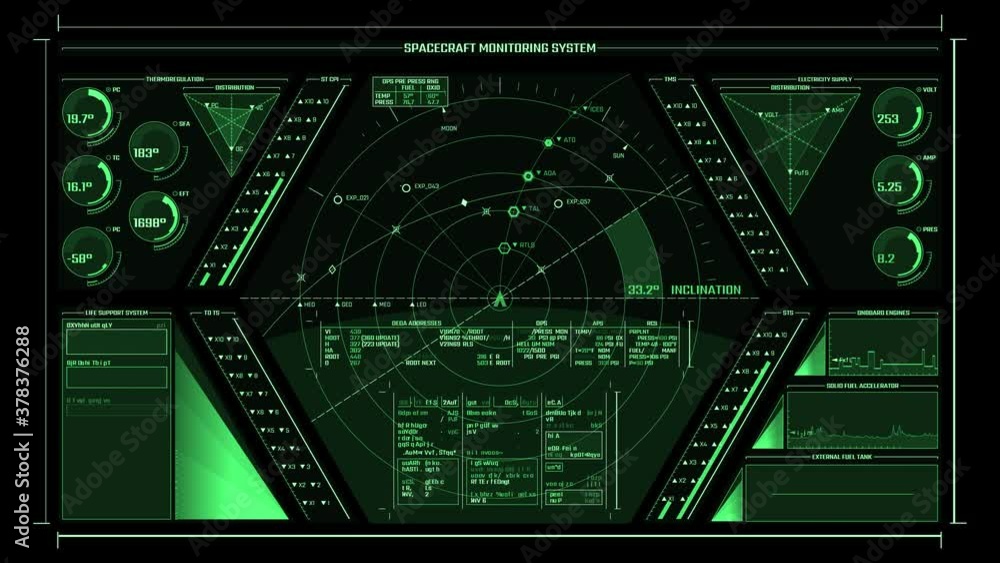 Futuristic radar / Interface / Digital screen / Ultra detailed abstract ...