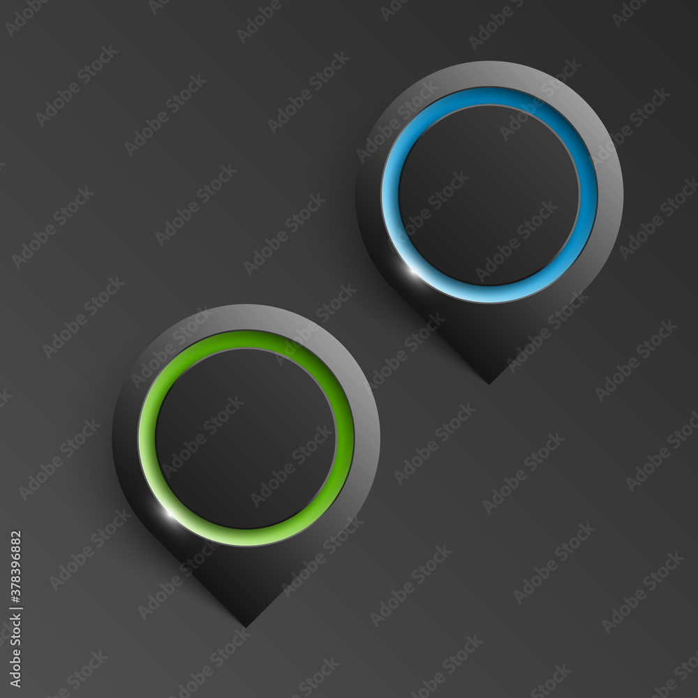Index location on the map. Pointer position. Marker standing. Indicator ...