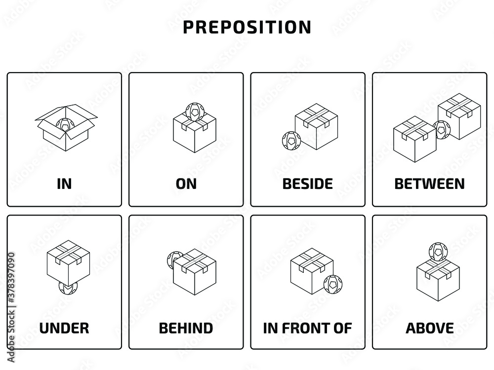 Behind Preposition Clipart Black And White