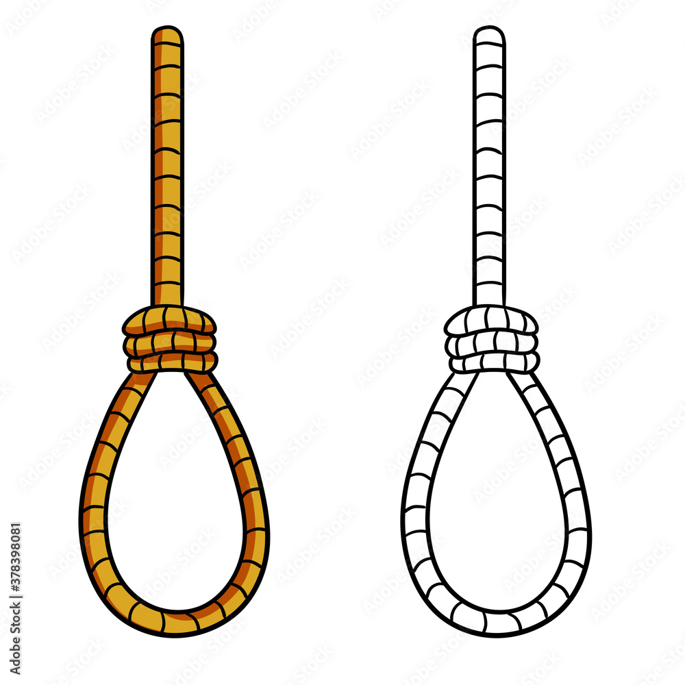 Gallows. Rope with loop. Execution and punishment. Symbol of death and ...
