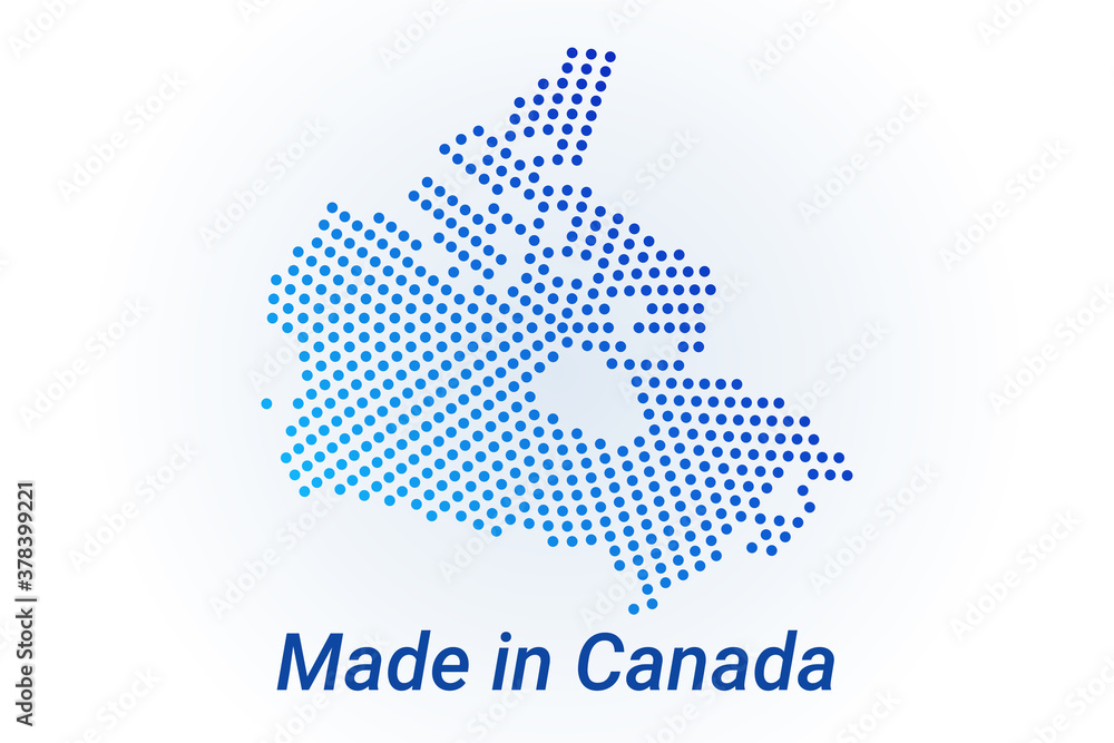 Map icon of Canada. Vector logo illustration with text Made in Canada ...