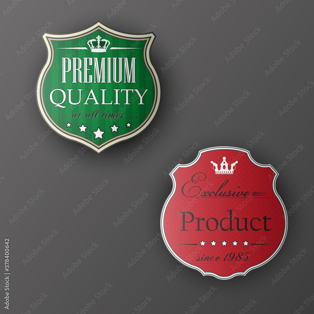 Vintage banner. Retro Design sticker Elements. Useful old paper labels ...