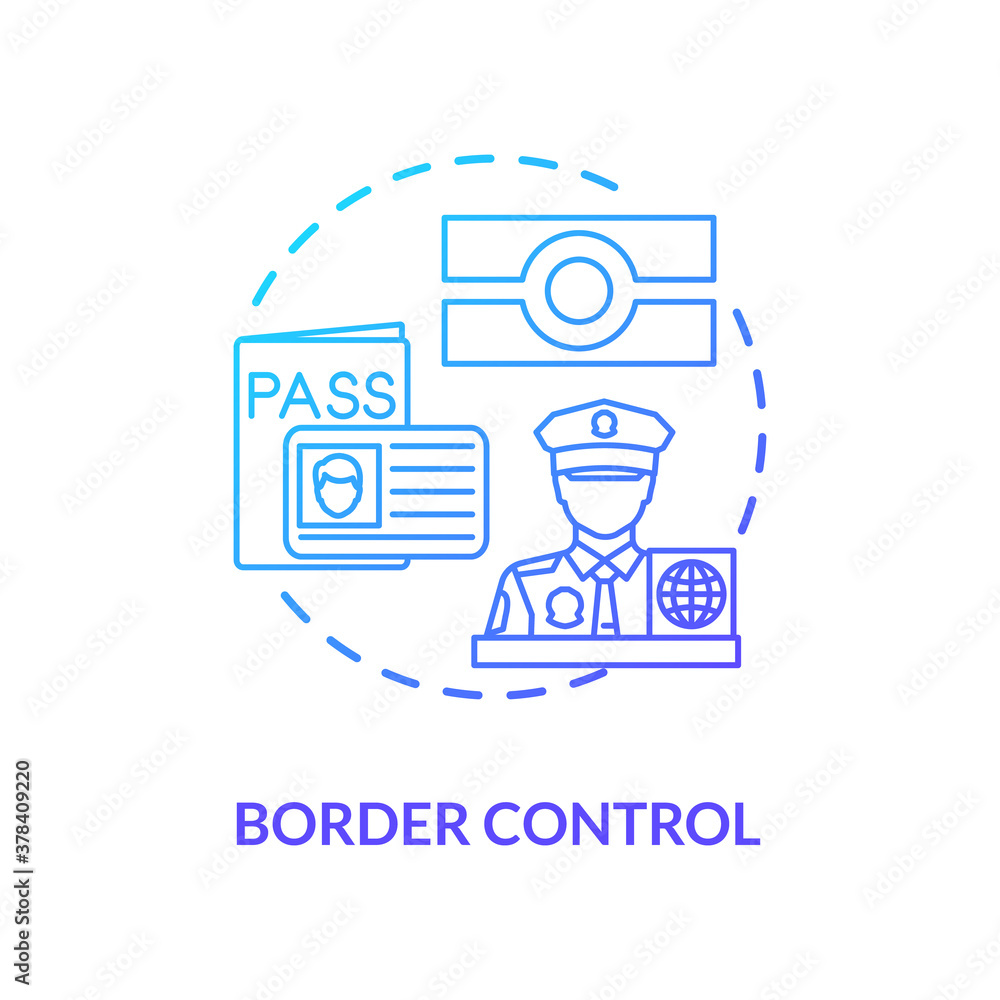Border control concept icon. Biometrics identification national safety ...