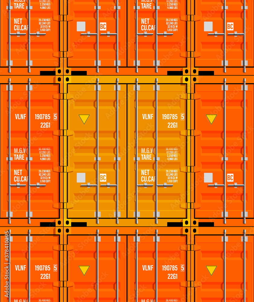 Flat side view express shipping cargo 20 foot container delivery. Large ...