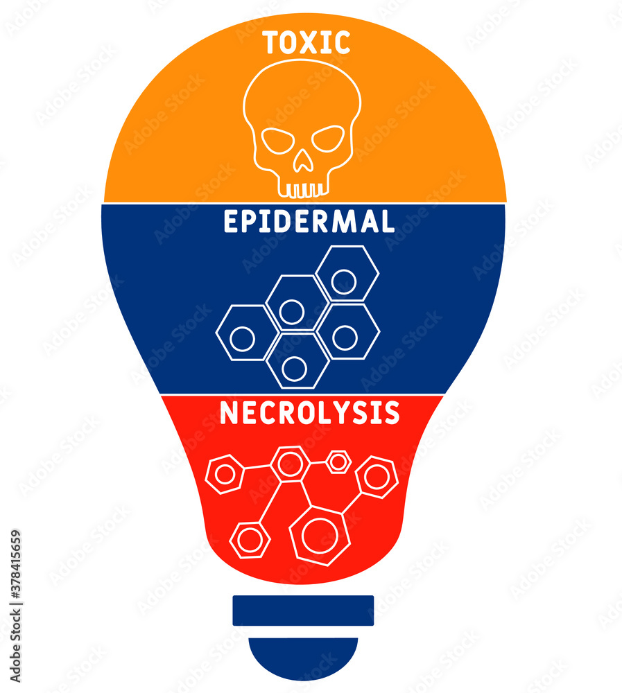 TEN - Toxic Epidermal Necrolysis. acronym, medical concept background ...