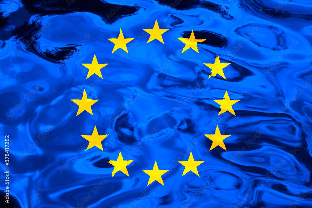 EU flag on texture background. Background for greeting cards for EU ...