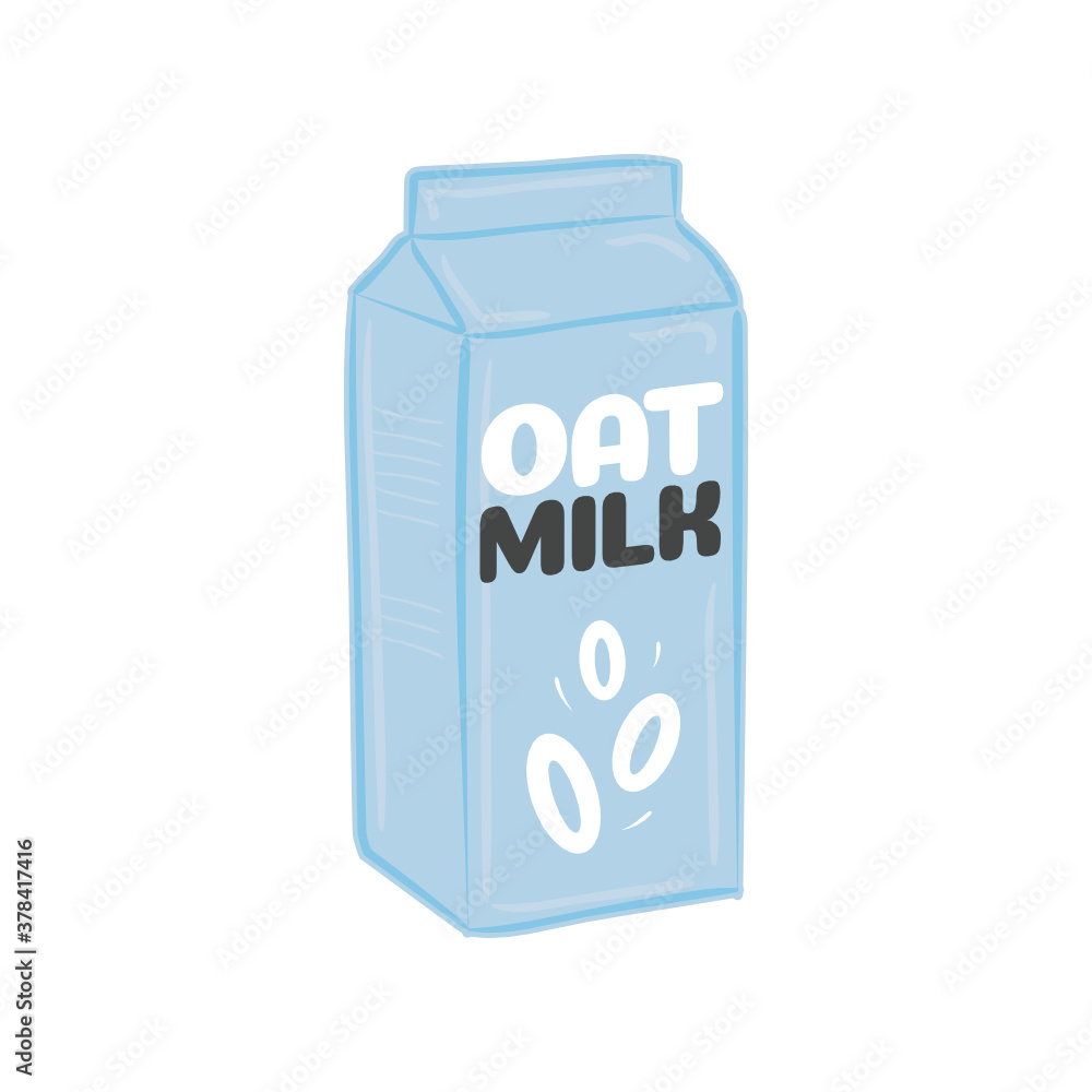 Oat Milk, Oats, Oat Icon, Milk Carton, Dairy Beverage Symbol Vector ...