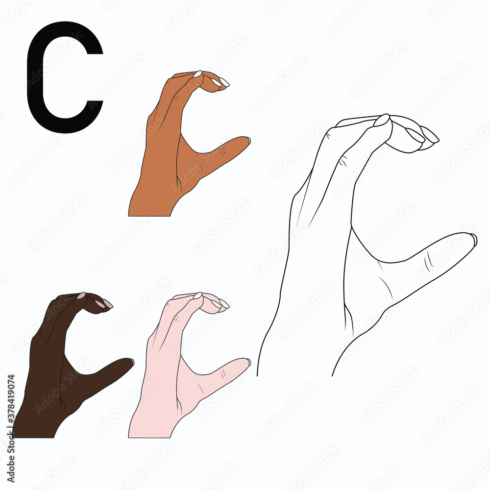 "C" is the third letter of the alphabet in sign language, English ...