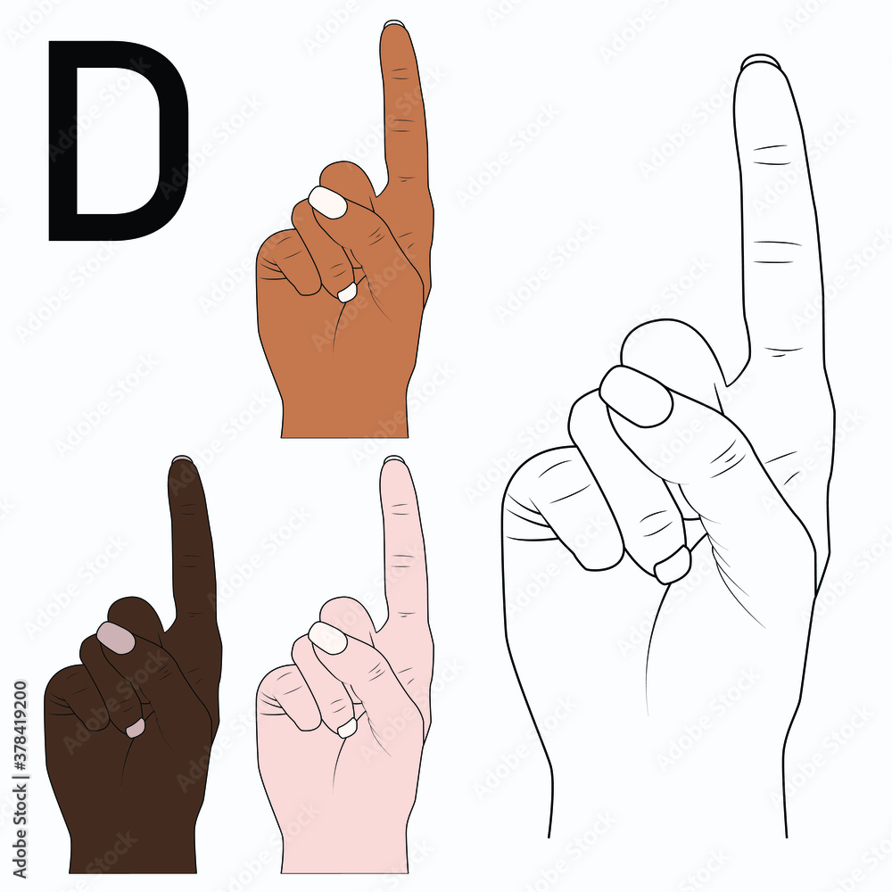 "D" is the fourth letter of the alphabet in Sign Language, English ...