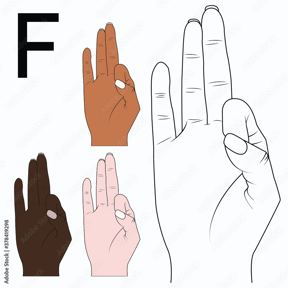 "F" is the sixth letter of the alphabet in Sign Language, English ...