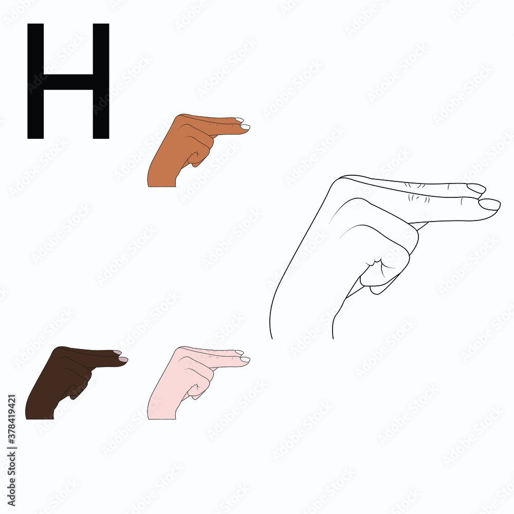 "H" is the eighth letter of the alphabet in Sign Language, English ...