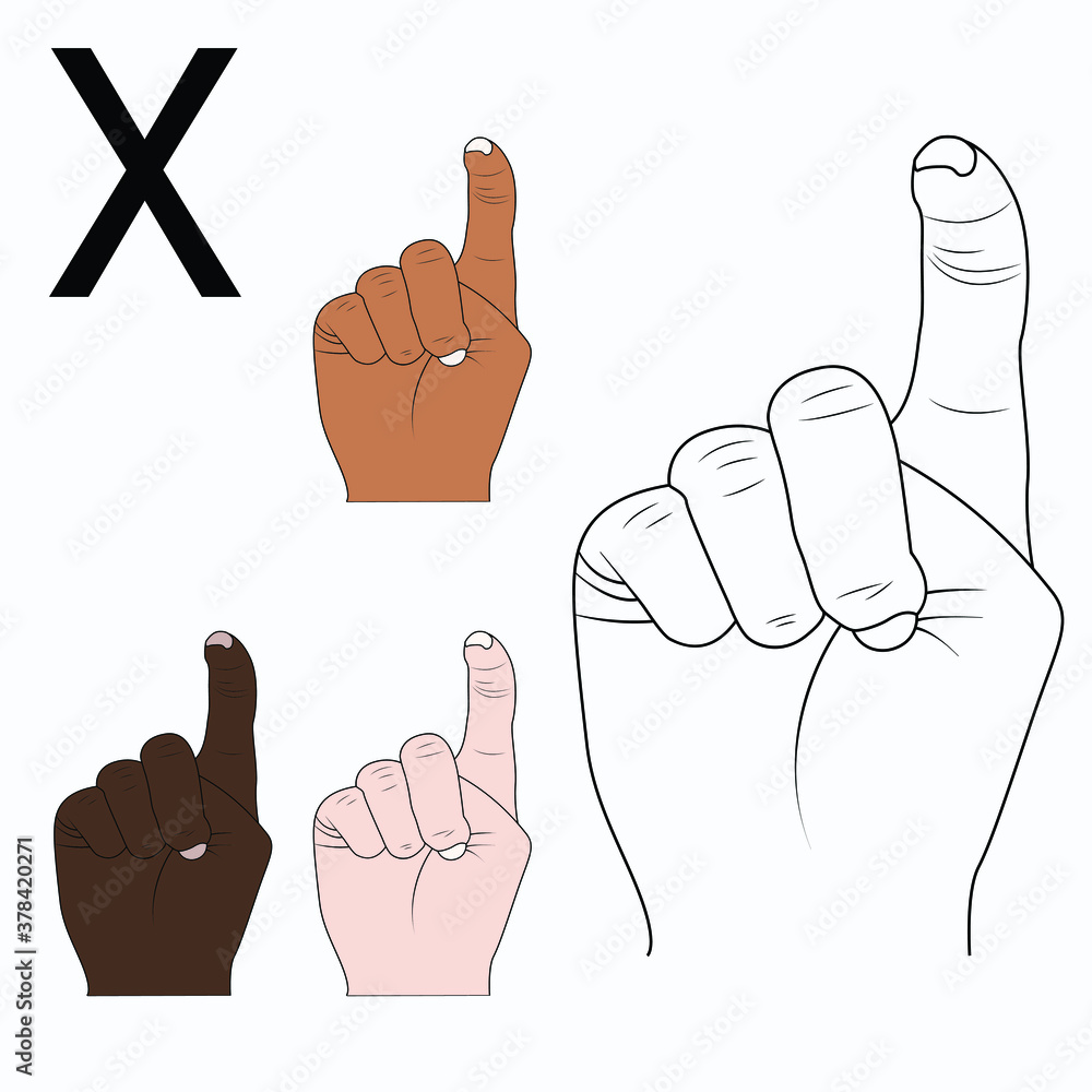 "X" is the twenty-fourth letter of the alphabet in sign language ...
