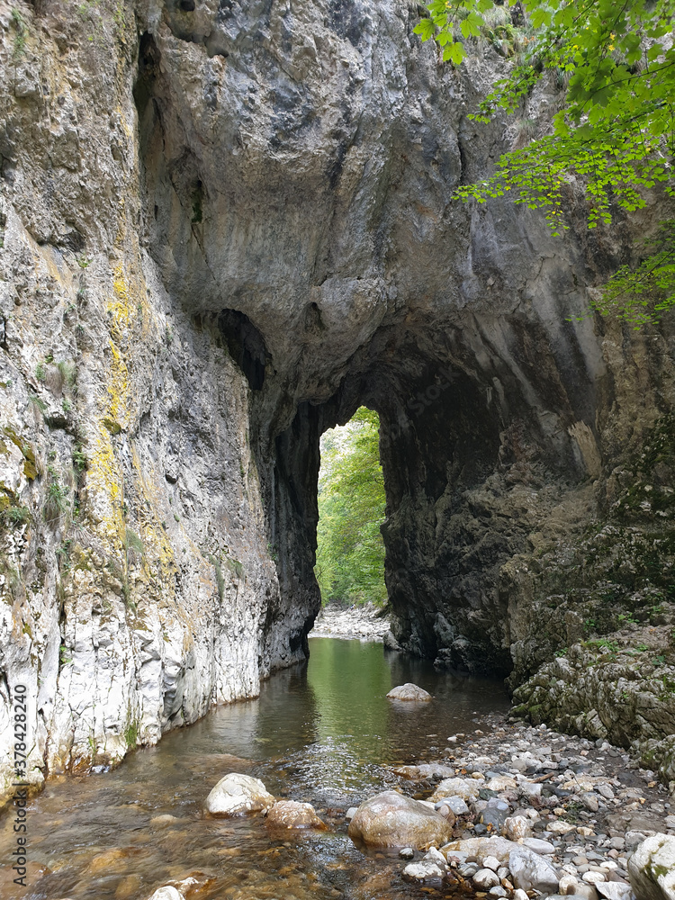 Cheile Rametului entry stone gate, Transylvania Stock Photo | Adobe Stock