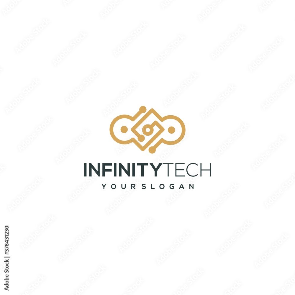 infinity technology logo with line art style Stock Vector | Adobe Stock