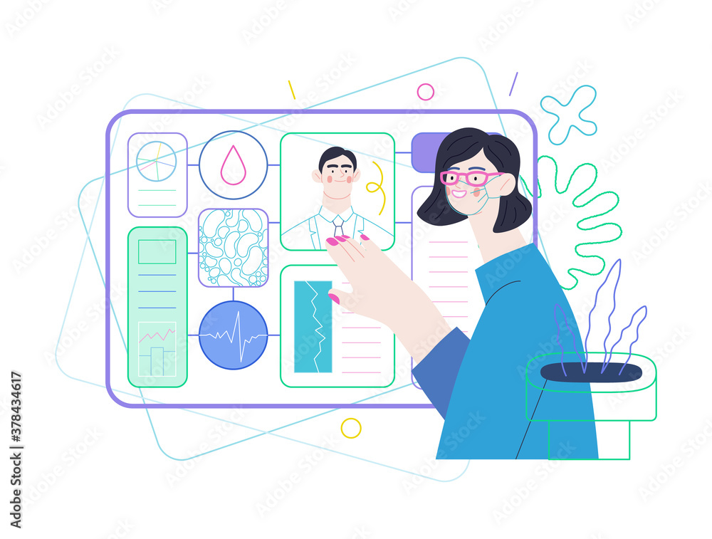 Medical insurance template -medical case manager -modern flat vector ...