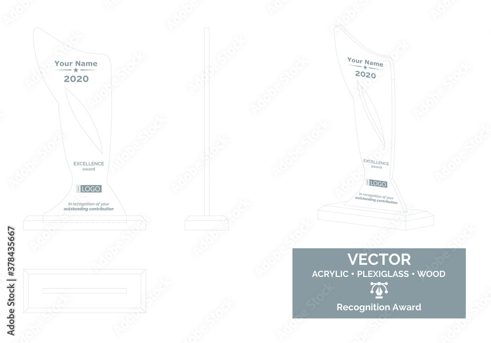 Abstract Trophy Vector Template, Trophy Distinction Award, Recognition ...