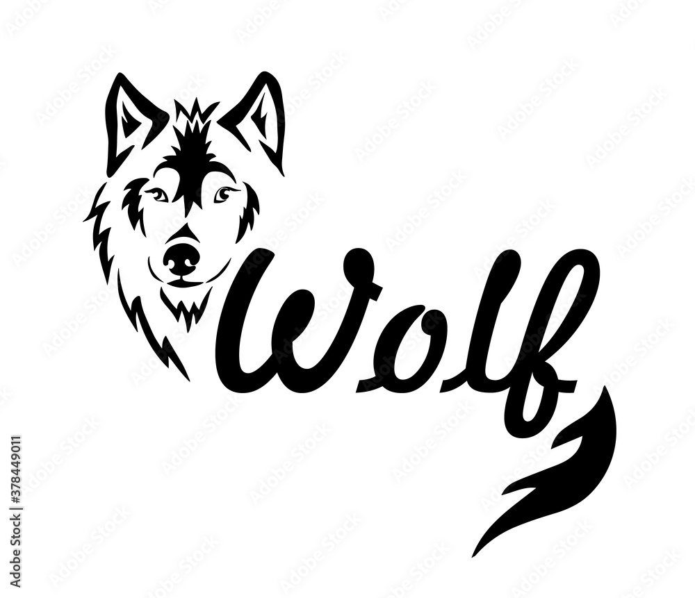 Wolf face logo emblem template mascot symbol for business or shirt ...