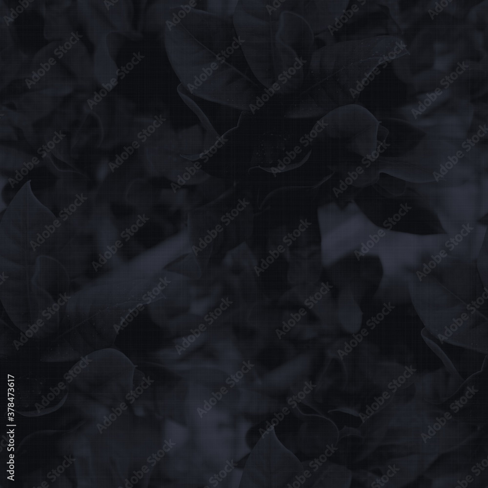 Dark moody almost black leaf seamless pattern. High quality ...