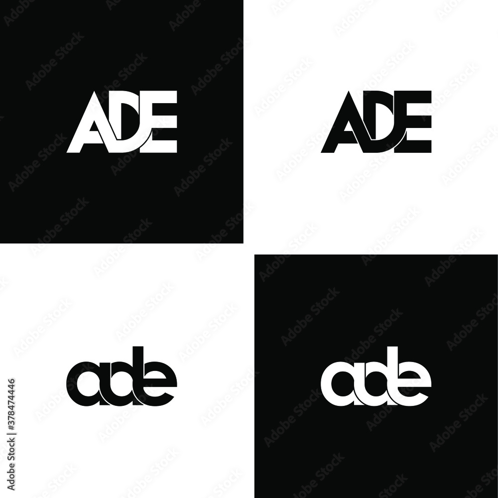 ade letter original monogram logo design set Stock Vector | Adobe Stock