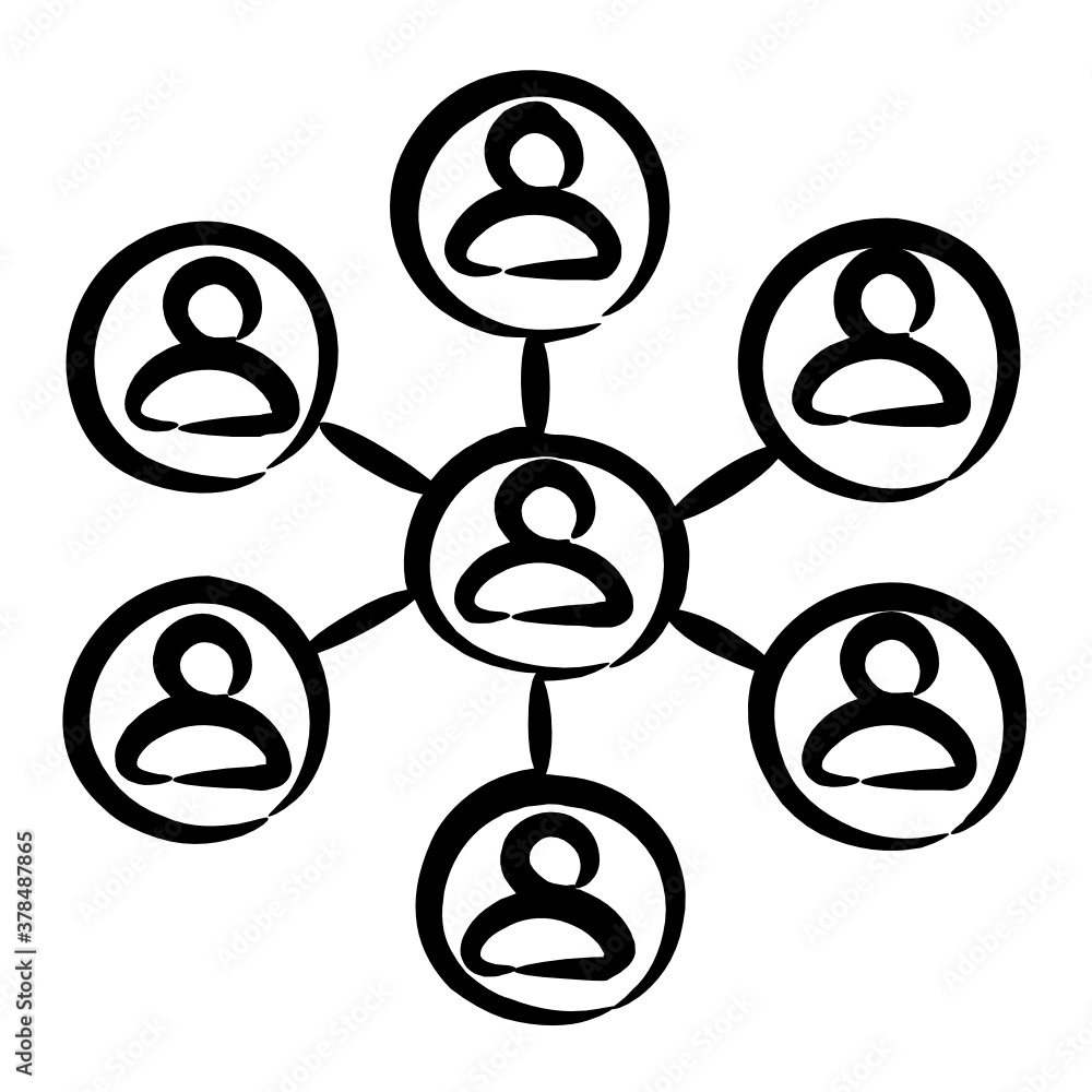 Human avatar inside a network of nodes, commemorating personal ...