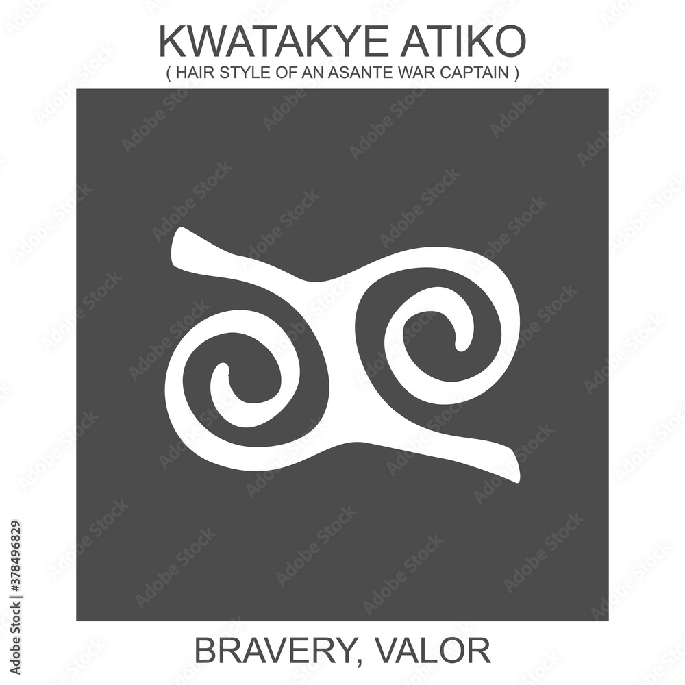 vector icon with african adinkra symbol Kwatakye Atiko. Symbol of ...