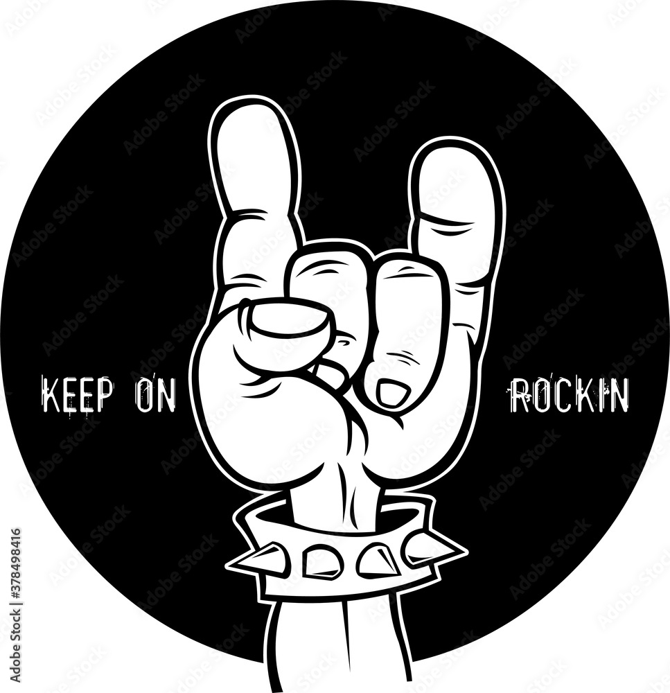 vector hand sign of metal and rock star kid design Stock Vector | Adobe ...