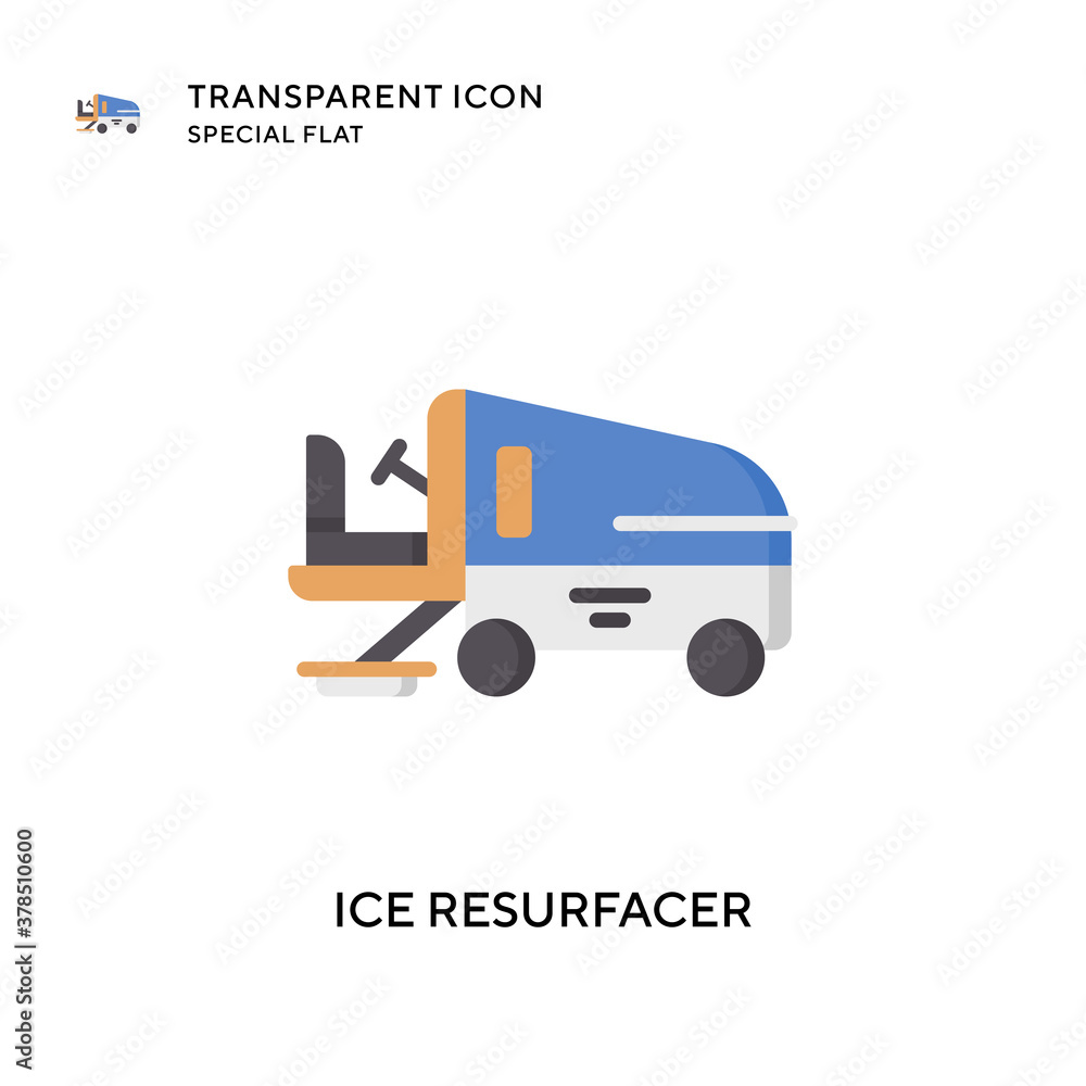 Ice resurfacer vector icon. Flat style illustration. EPS 10 vector ...