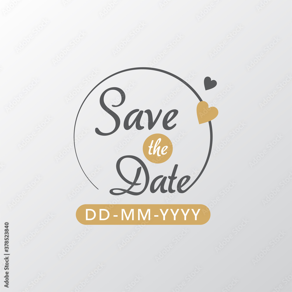 Save the Date Circluar Logo in modern style for wedding and Engagement ...