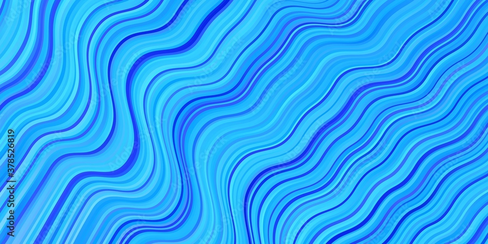 Light BLUE vector template with curved lines. Colorful illustration in ...