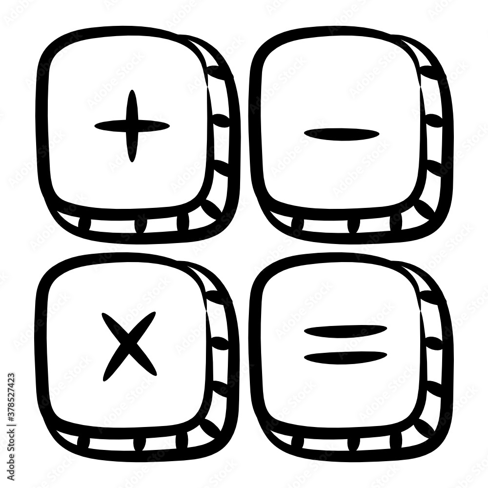 Calculation signs showing concept of arithmetics icon Stock Vector ...